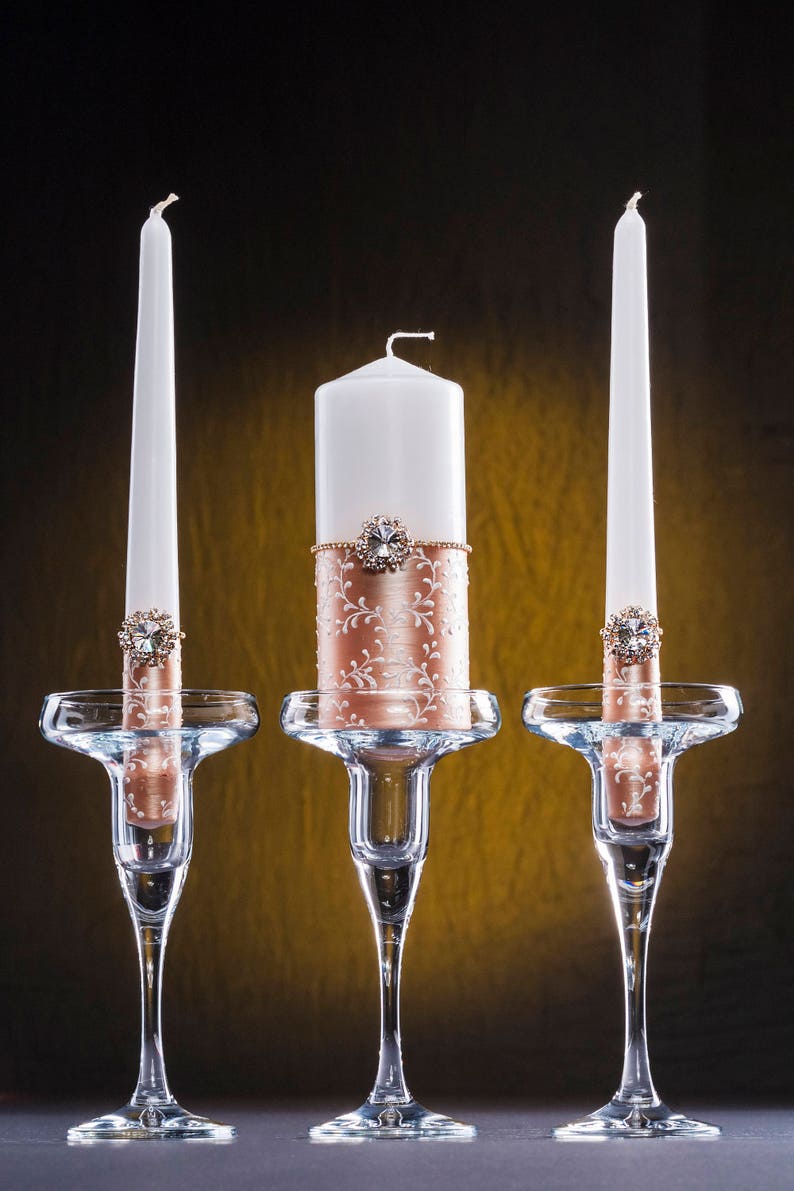 Rose Gold Wedding Glasses Cake Server Set Personalized Glass - Etsy