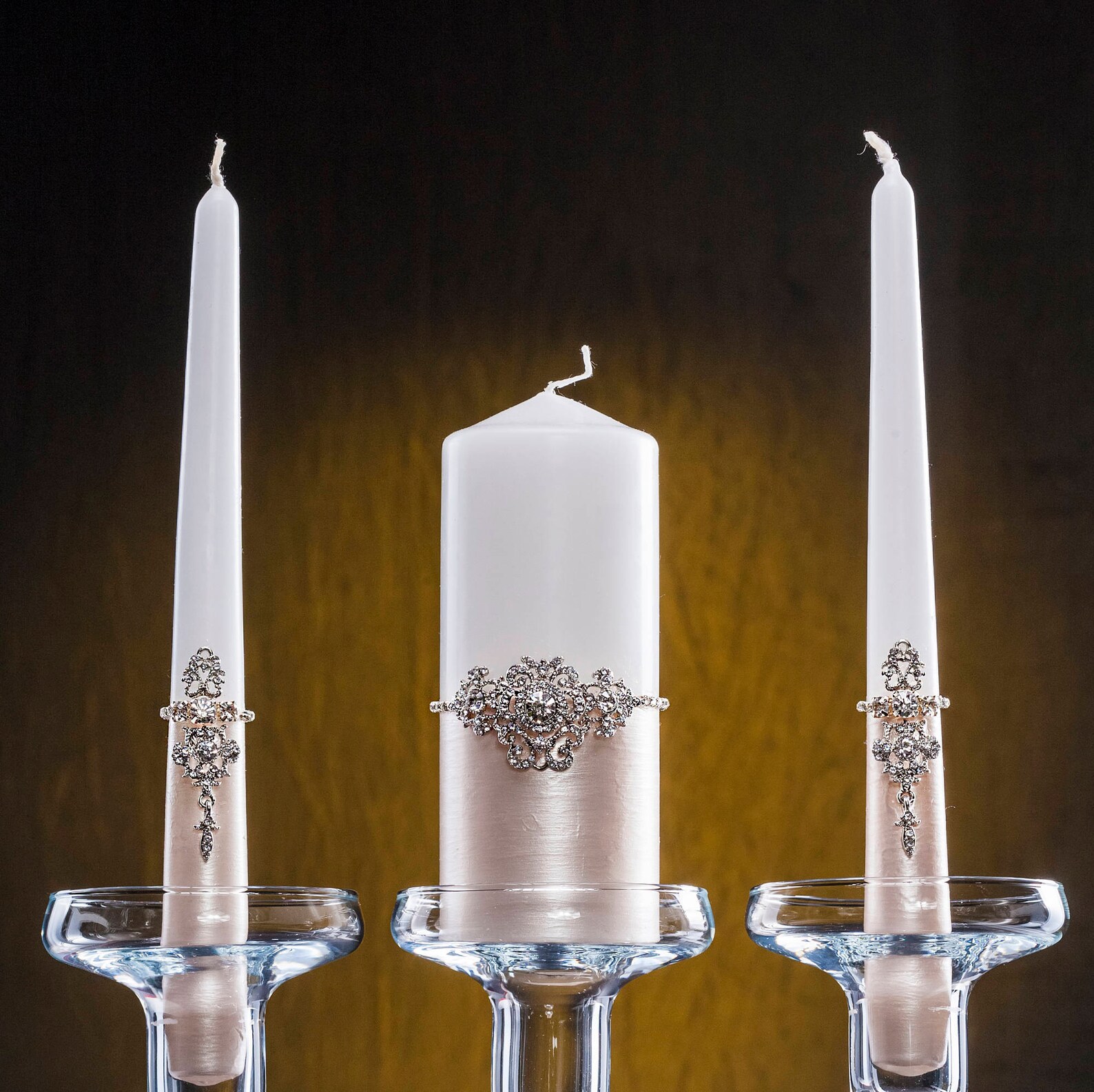 Beige Wedding Candles Unity Candle Set Vintage Wedding Modern | Etsy