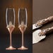 Rose Gold Cake Server and Knife Wedding Engraved Cake Server Set Rose ...