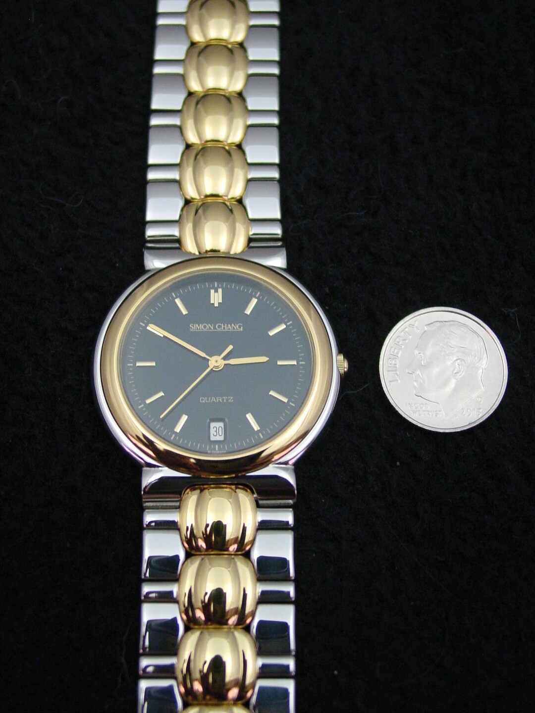 New Vintage Simon Chang Men's Watch Stainless Steel Gold - Etsy