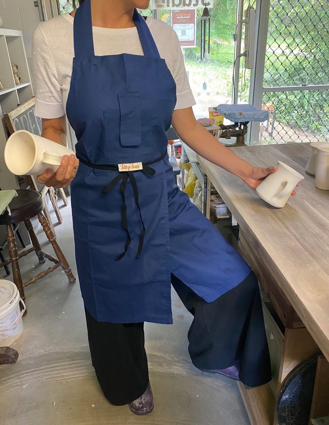 Pottery Potters Apron With Front Split Leg, Tab Pocket and Pen Slot by ...