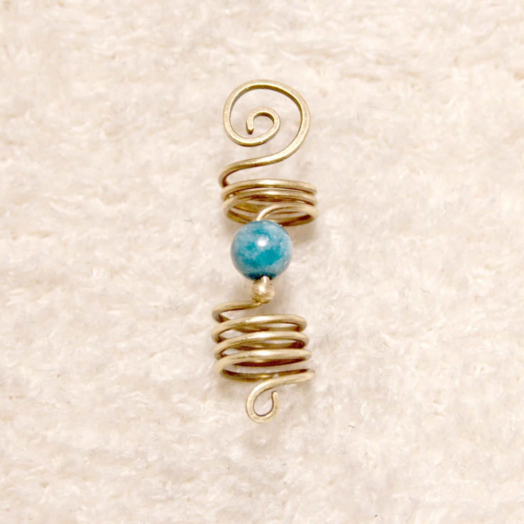 Dread Jewelry Made of Brass Wire With Indian Sapphire Gemstone ...