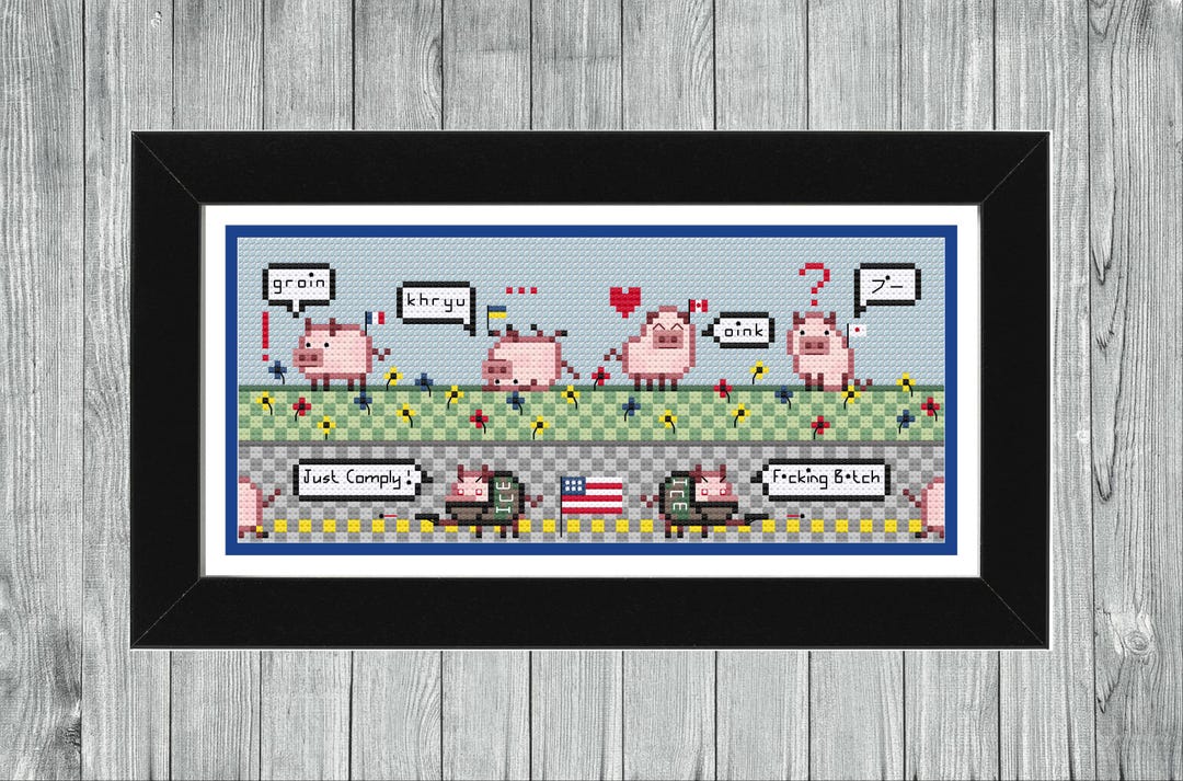 Pigs Across the World | Anti-ice Cross Stitch Pattern - Etsy
