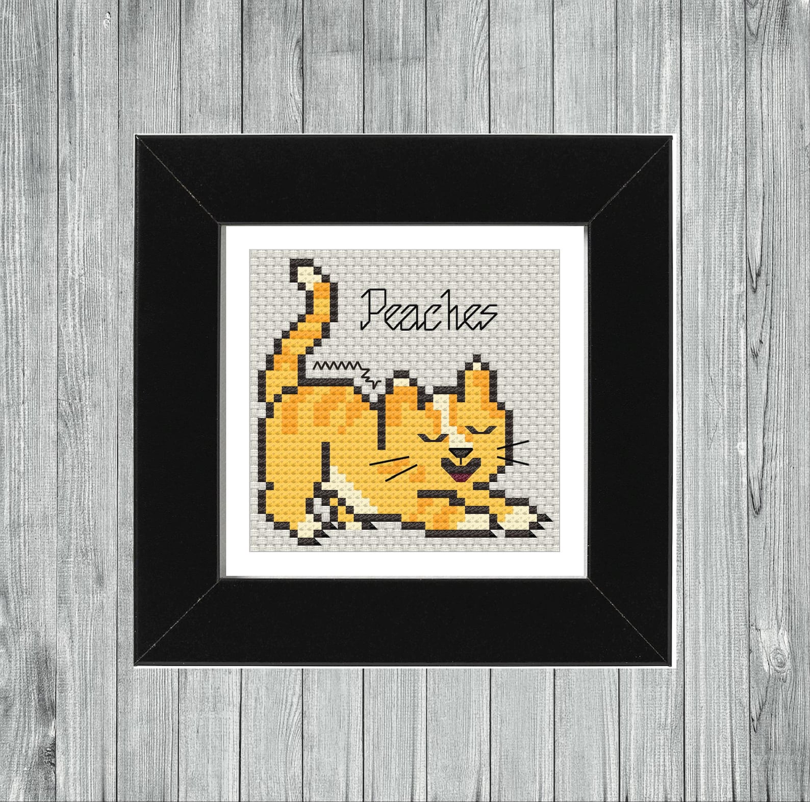 Peaches the Cat | Tabby Cat Cross Stitch | Quick Xstitch | Advanced ...