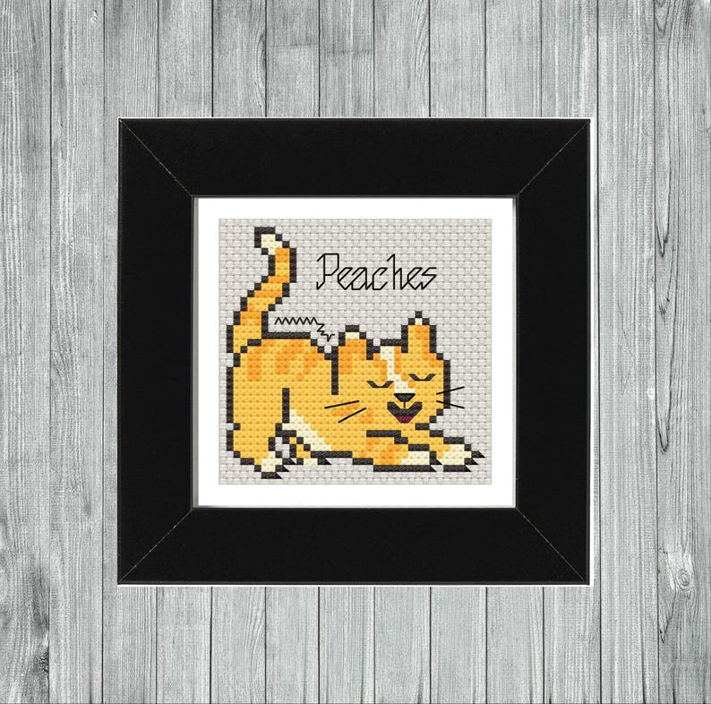 Peaches the Cat | Tabby Cat Cross Stitch | Quick Xstitch | Advanced ...