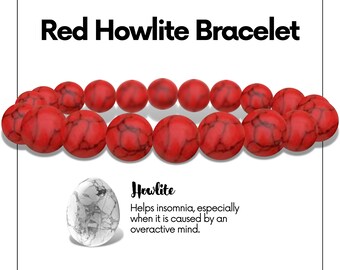 Red Howlite Bracelet - Etsy
