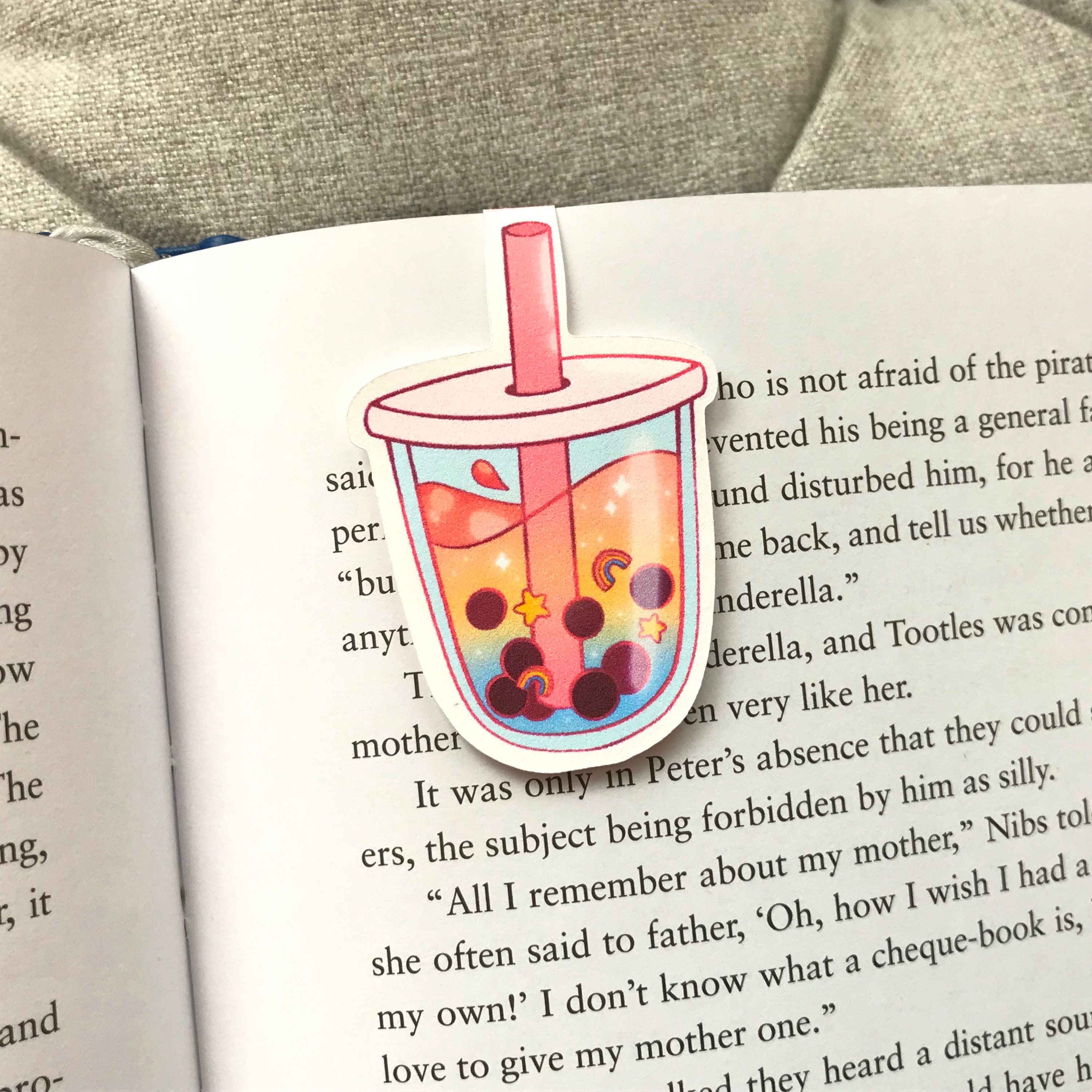 Rainbow Magnetic Bookmarks • Boba & Tea Bag - Etsy
