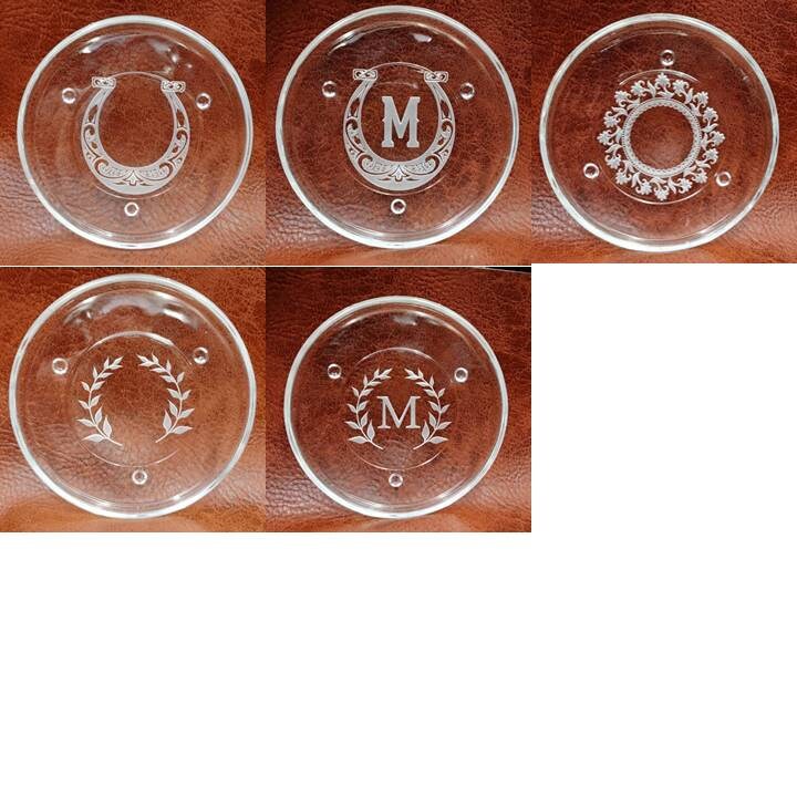 Etched Glass Spoon Rest/coin Tray With Monogram - Etsy