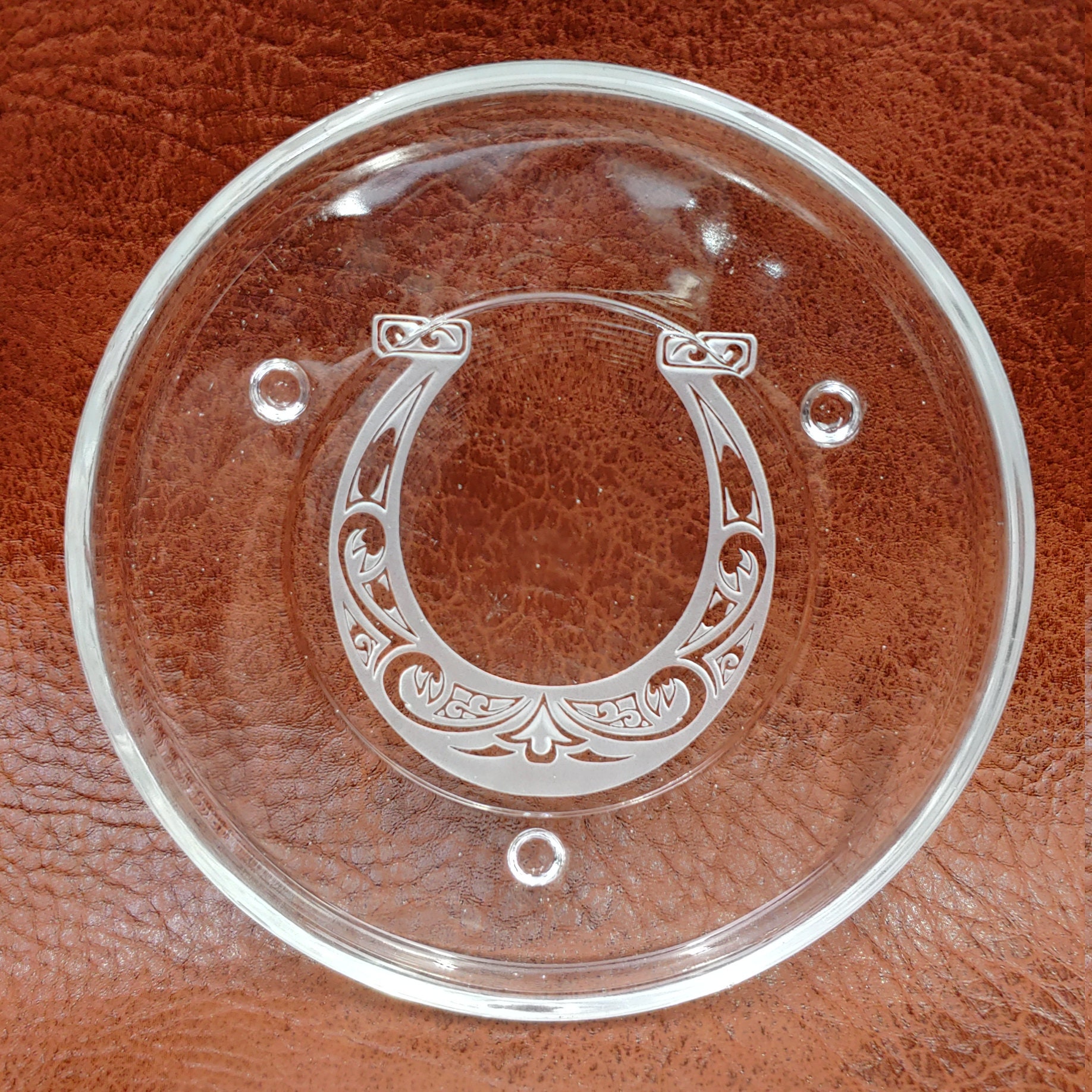 Etched Glass Spoon Rest/coin Tray With Monogram - Etsy