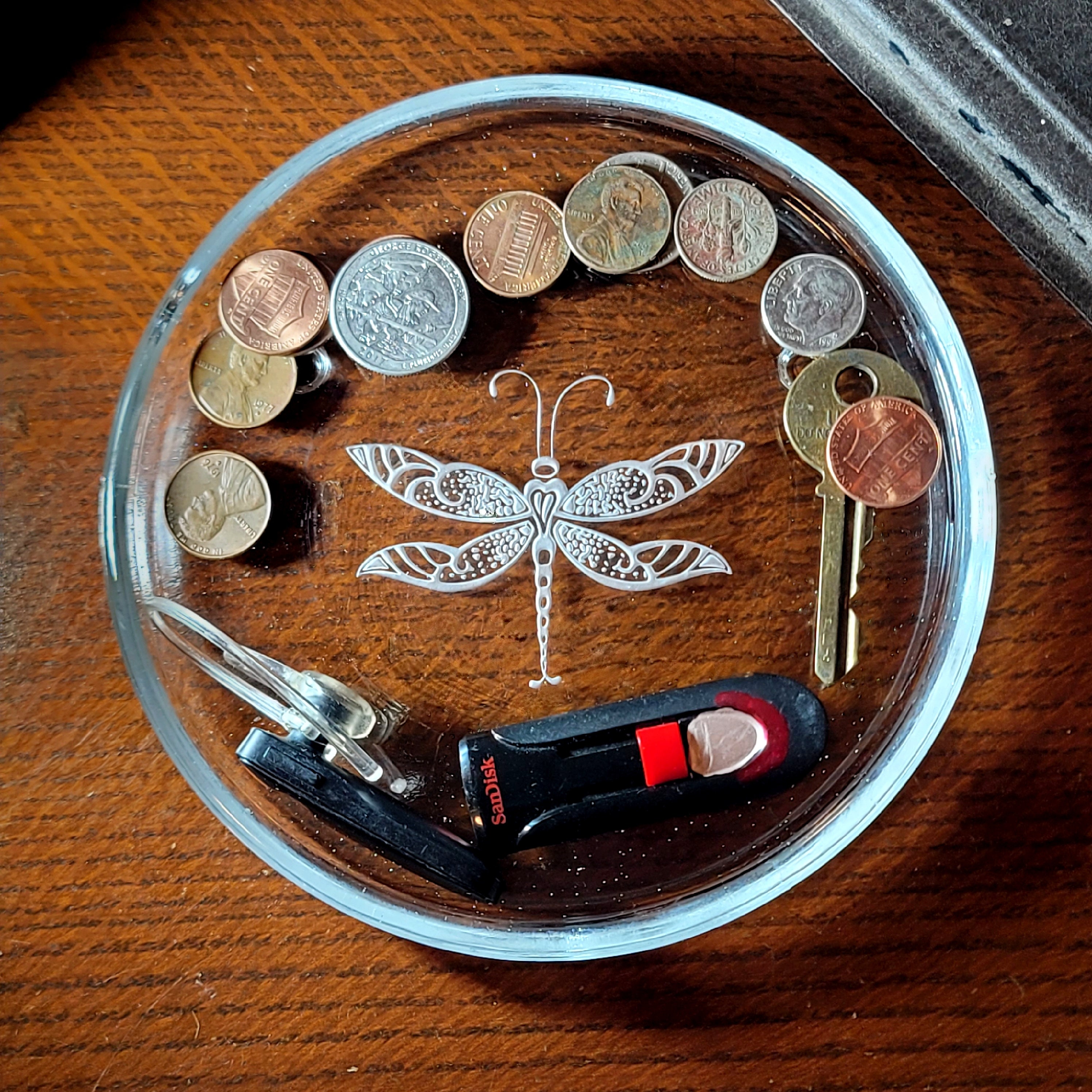 Etched Glass Personal Valet/coin Tray - Etsy