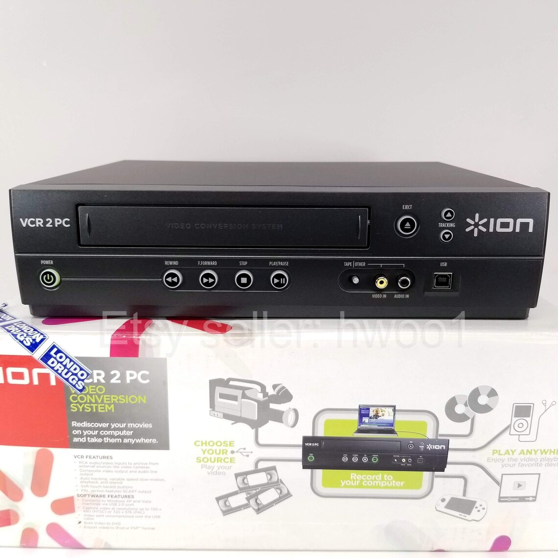 Ion Audio VCR 2 PC USB Vhs Video to Computer Converter, in Box - Etsy