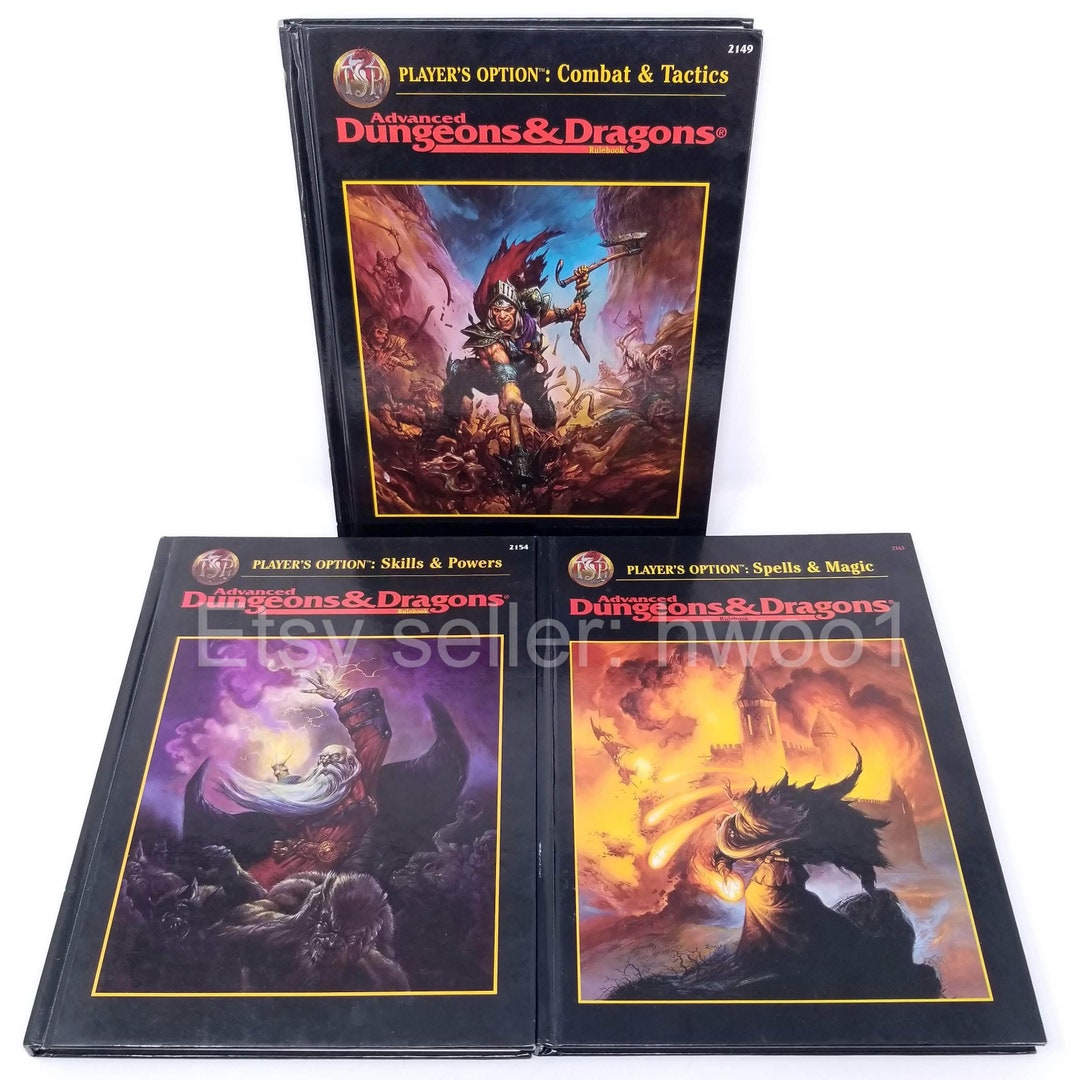 TSR Dnd Dungeons D&D 3 Books Lot: Player's Option - Combat, Spells ...