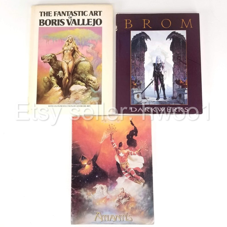 3 Fantasy Art Books: Fantastic Art of Boris Vallejo Brom Darkwerks ...