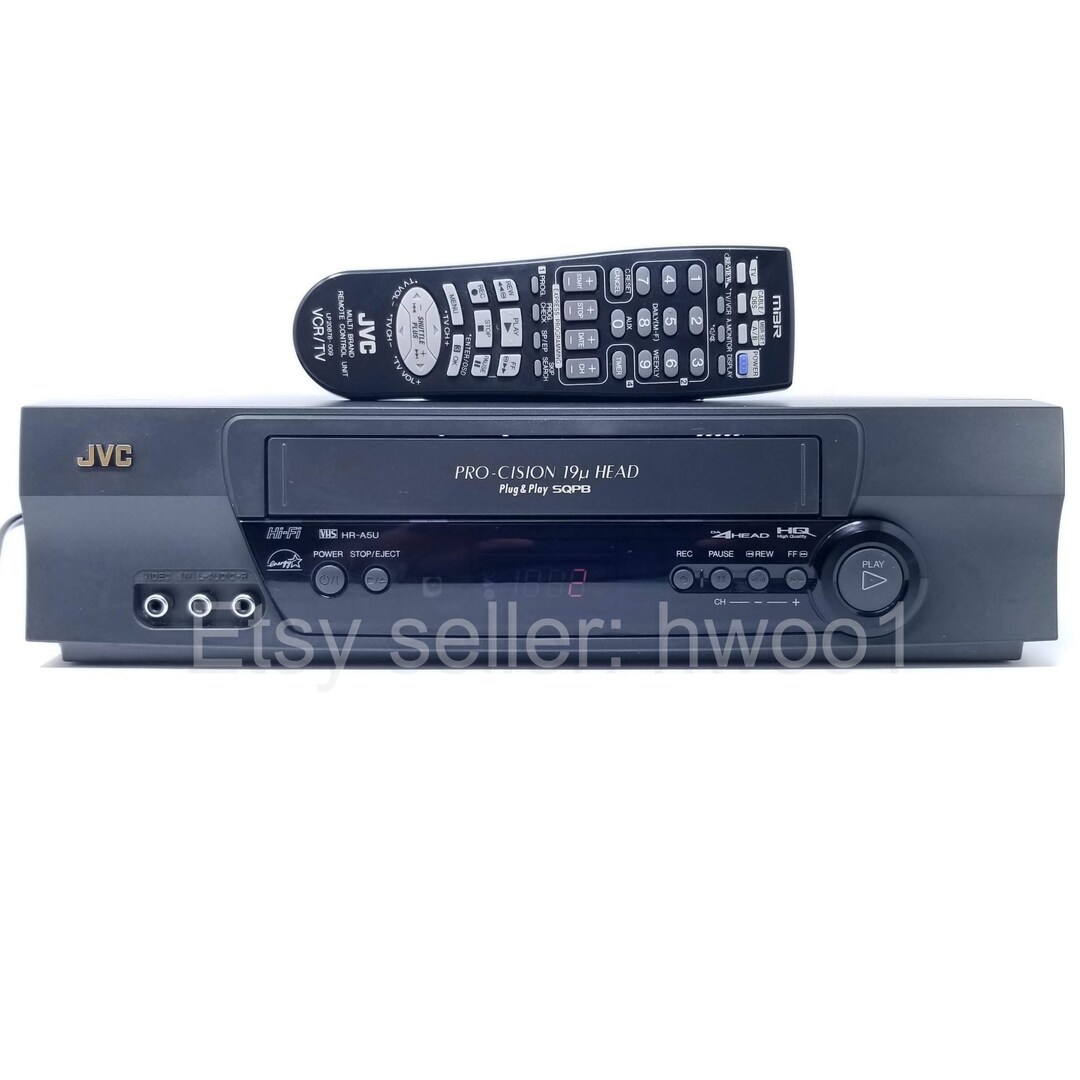 JVC HR-A5U Black VCR W/ Remote, Tested, Heads Cleaned, Tracks ...