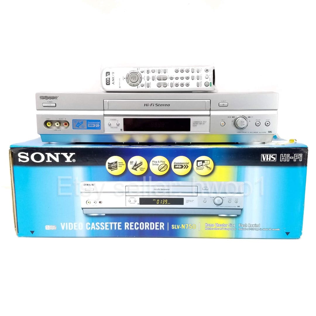 Sony VCR SLV-N750 W/ Remote, Box, Tape, AV Cables, Tested, *heads ...