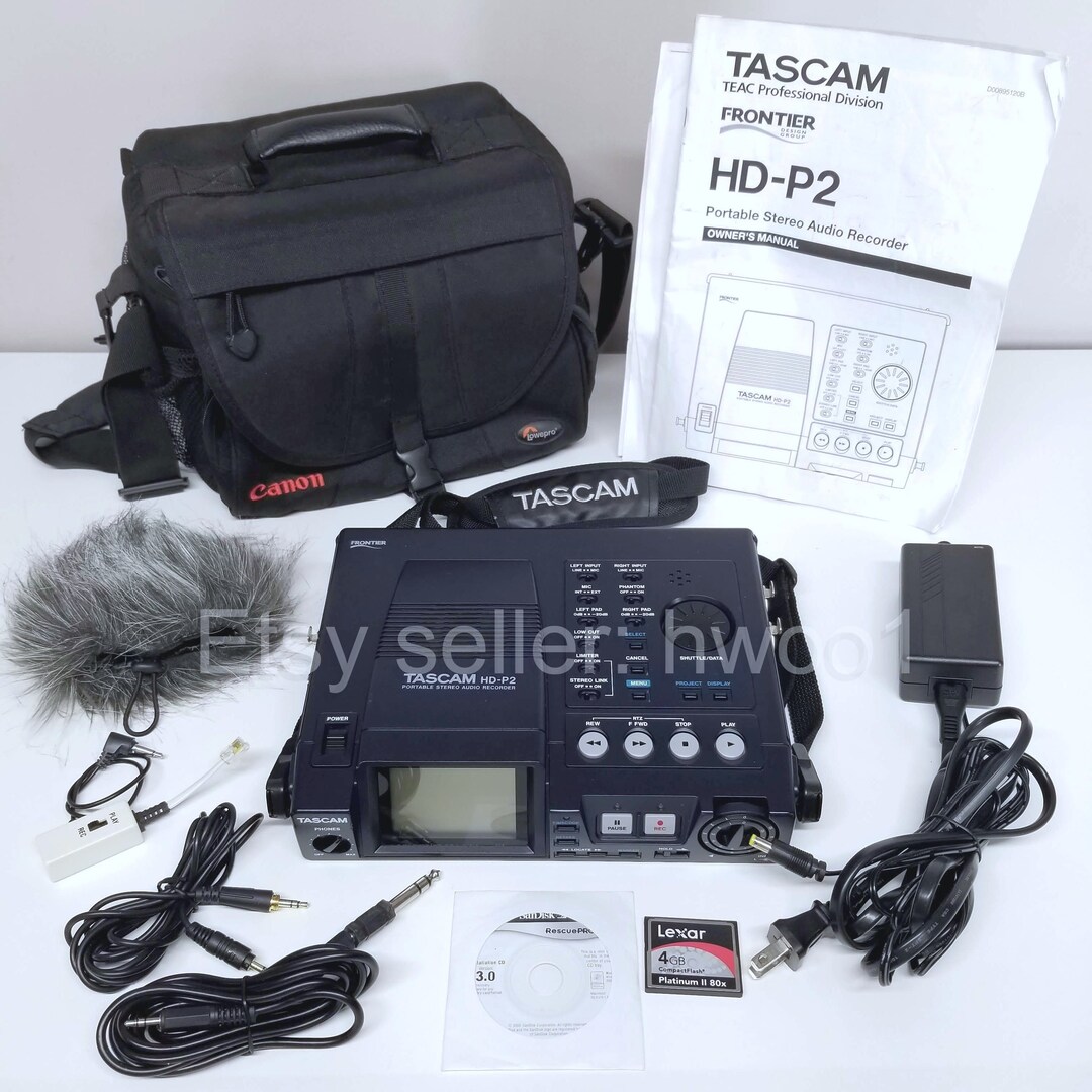 Tascam HD-P2 Portable Stereo Audio Digital Recorder W/ Card, Bag ...