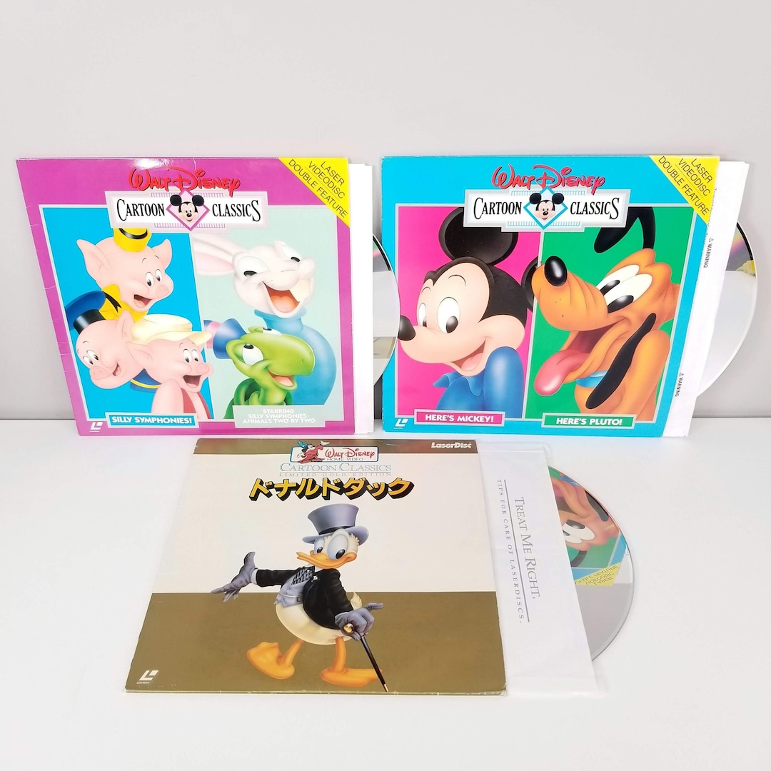 Disney Cartoon Classics Laserdiscs Lot: Donald Duck + Here's Mickey ...