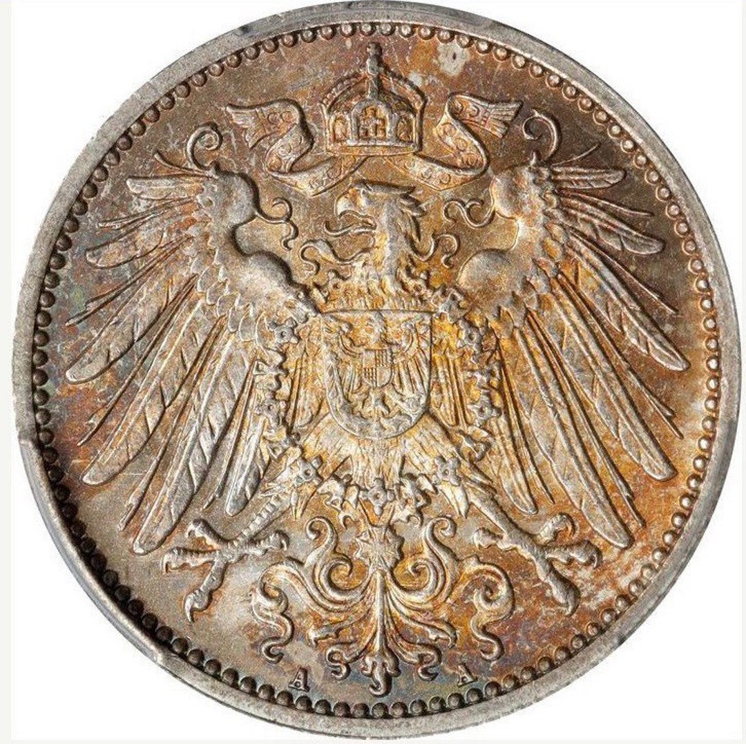 1914-A Wilhelm II German 1 Mark Coin, PCGS Certified MS-66, Berlin Mint ...