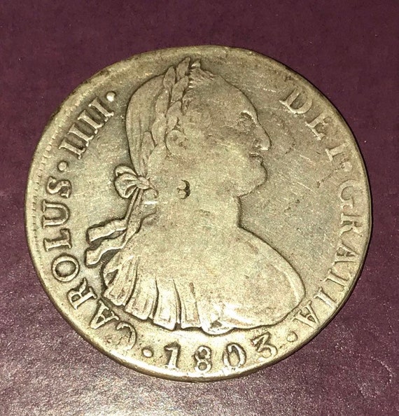 1803 Spanish 8 Reales Silver Coin Lima Mint Very Cool Edge - Etsy