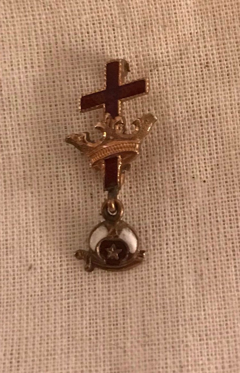 14k Enameled Gold Knights Templar Design Pin - Antique and Very Nice - Etsy
