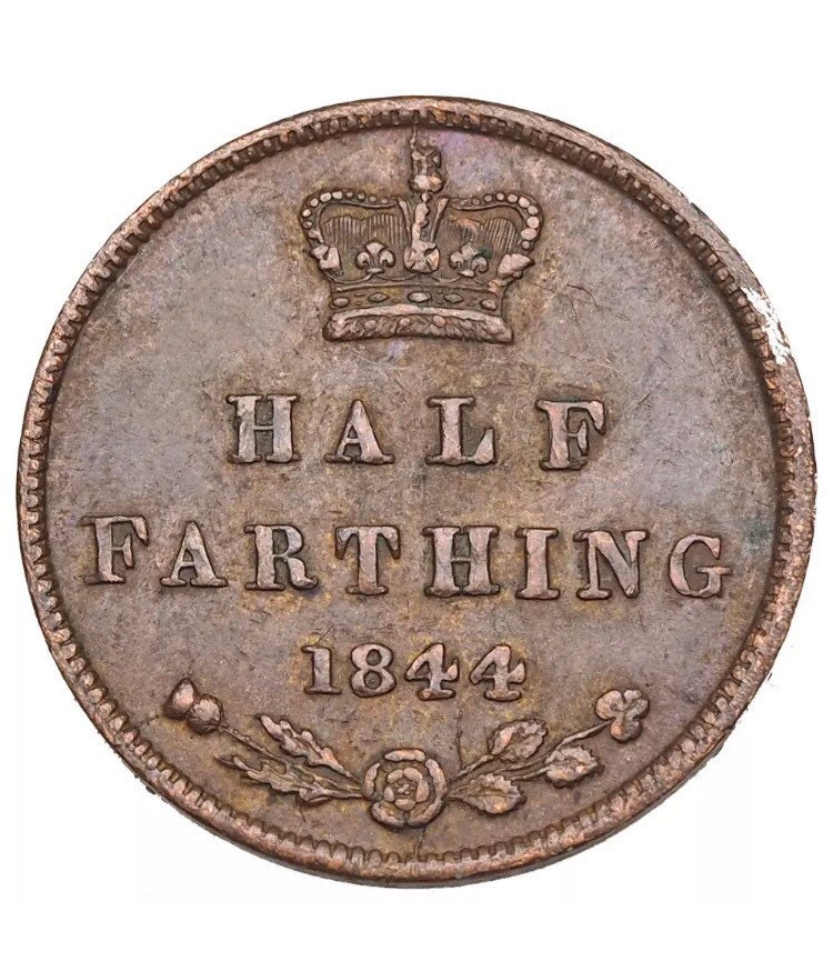 1844 Great Britain Queen Victoria Half Farthing Coin - Etsy