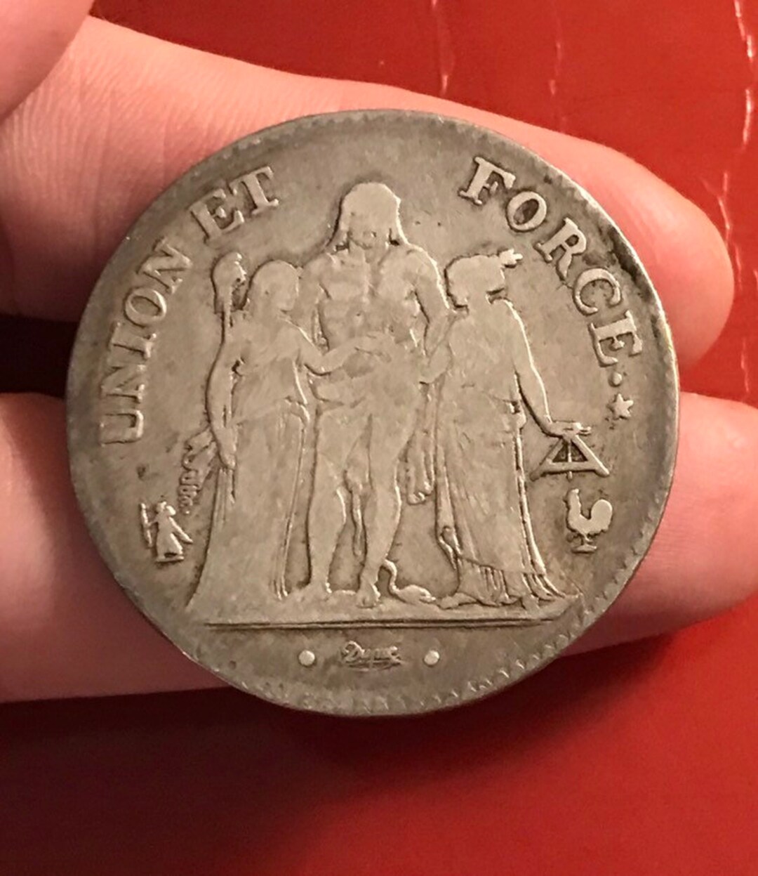 C 1798-99 French “l’an 7-A” (year 7) Hercules Type 5 Franc Silver Coin ...