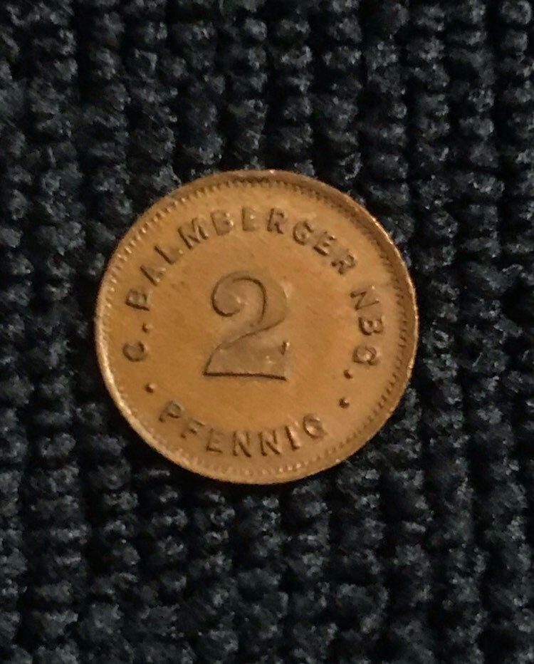 Circa 1871-1897 German Nuremberg 2 Pfennig Trade Token C. - Etsy