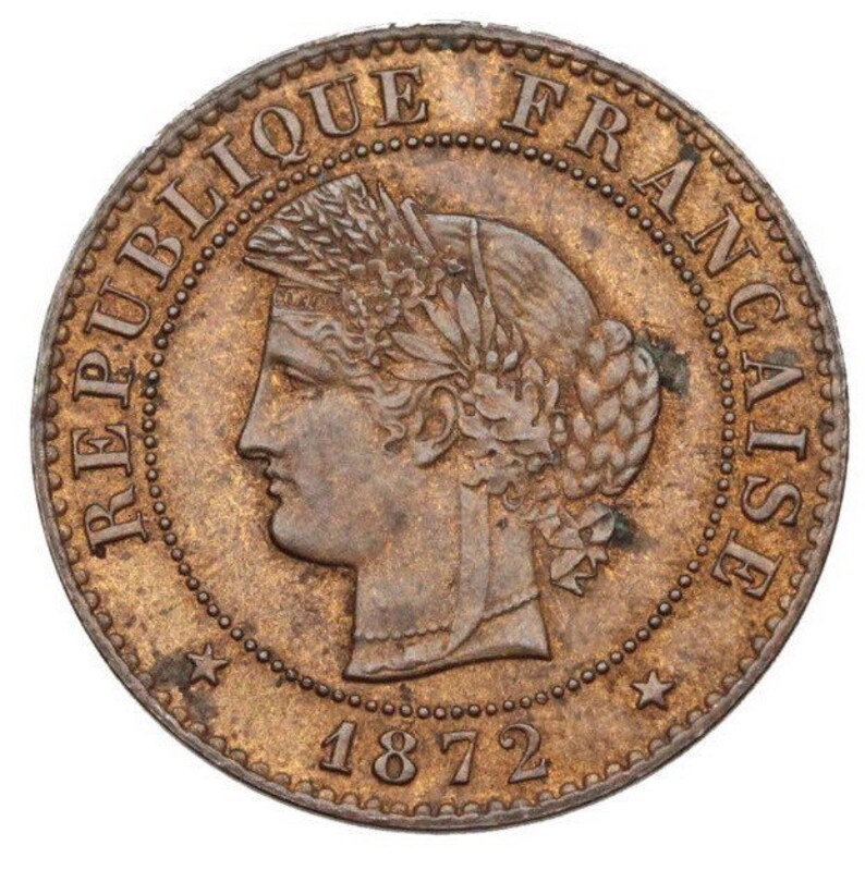 1872-A French Republic 1 Centime Coin - Etsy