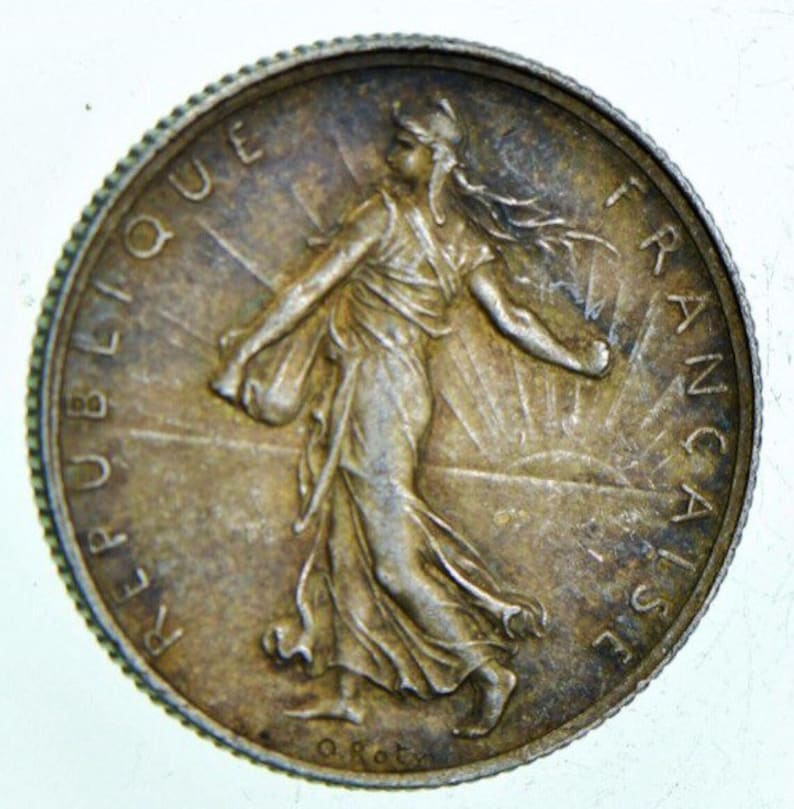 1919 France - 2 Francs Coin - Beautifully Toned - Etsy