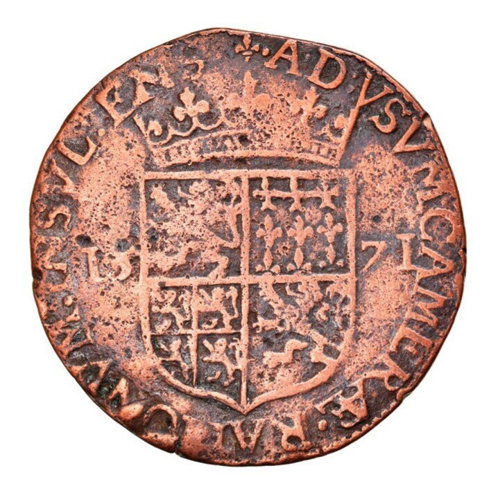 1571 Spanish Netherlands, Token, Philip II & Anna, for the Lille ...