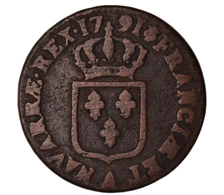 1791 Louis XVI, Sol Ou Sou Coin, Sol, France, Paris - Etsy