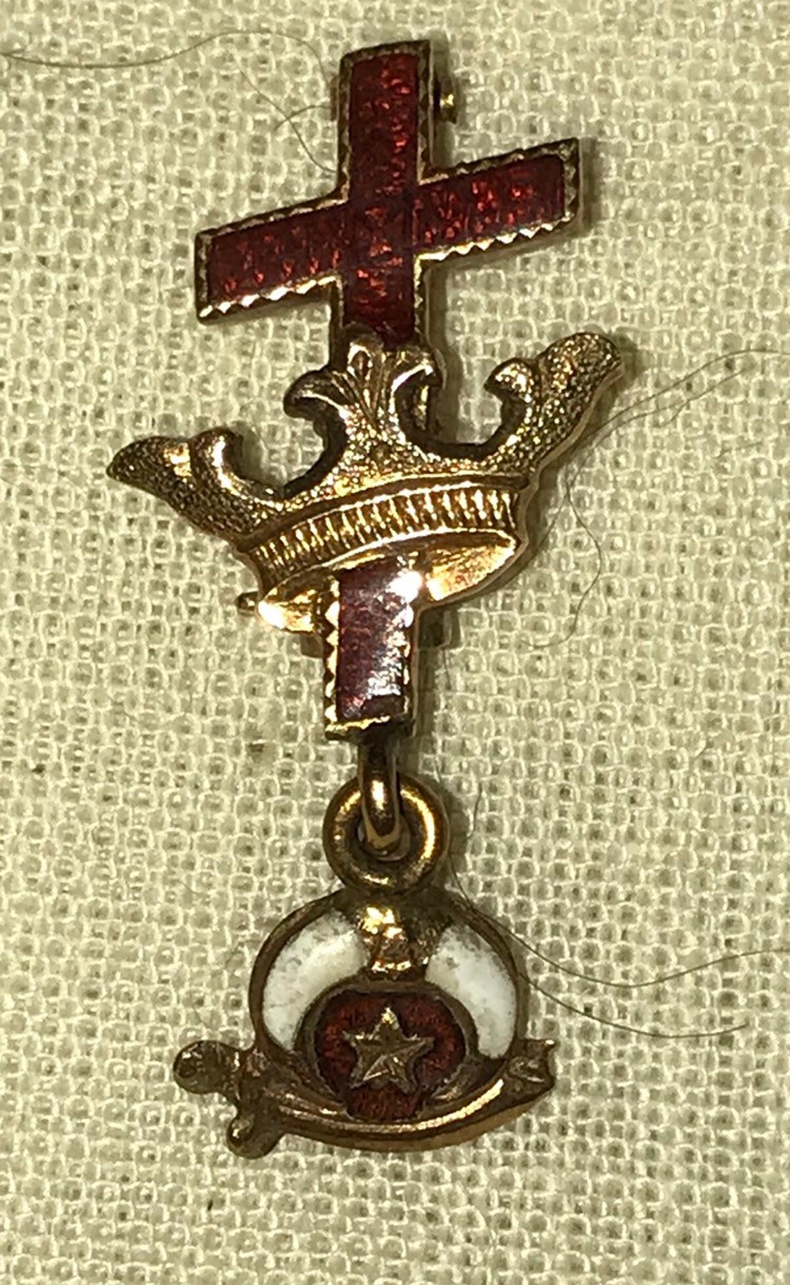 14k Enameled Gold Knights Templar Design Pin Antique and - Etsy