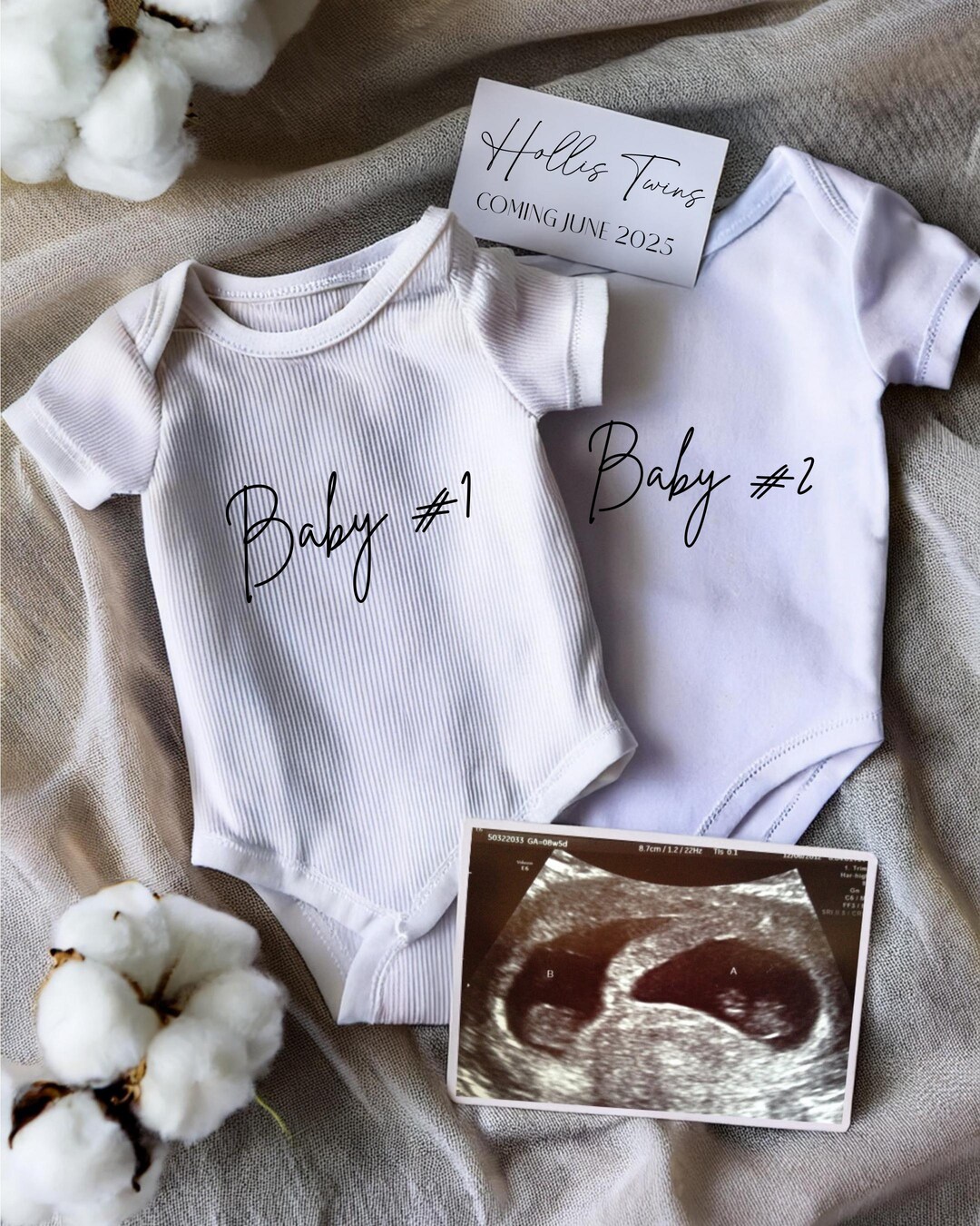 EDITABLE Twin Pregnancy Announcement | Western Pregnancy Announcement ...
