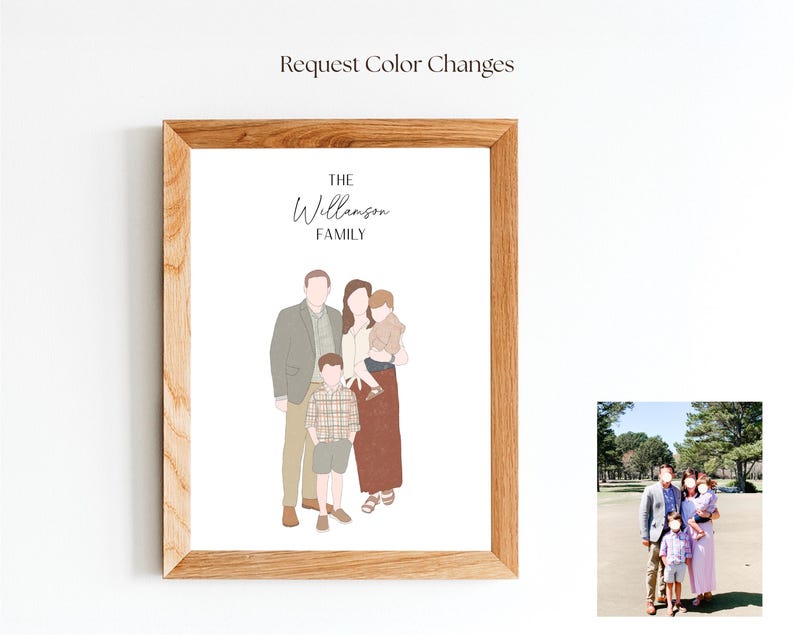 Custom Family Portrait, Family Portrait, (digital + Print), Faceless ...