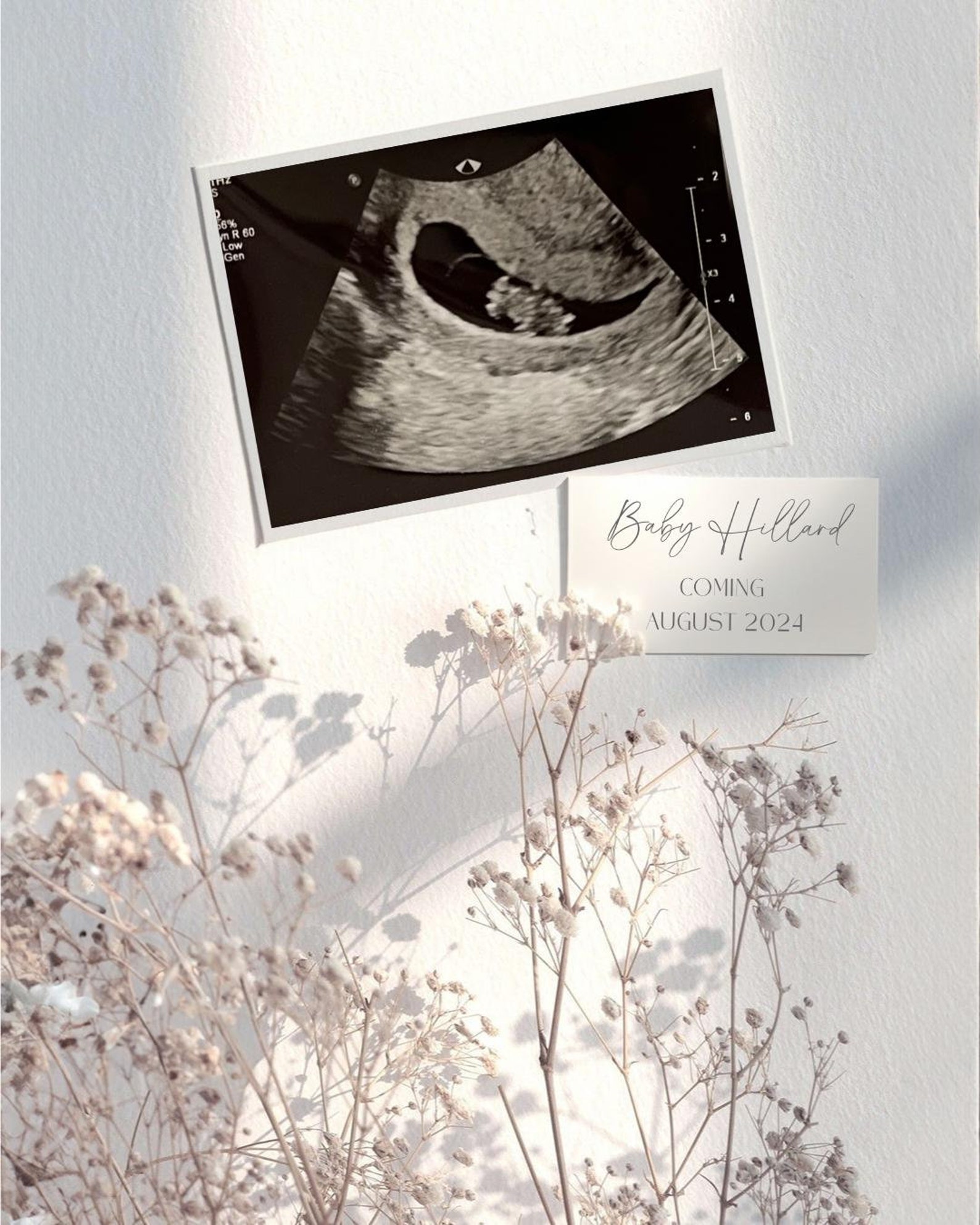 EDITABLE Simple Pregnancy Announcement With Flowers | Pregnancy ...