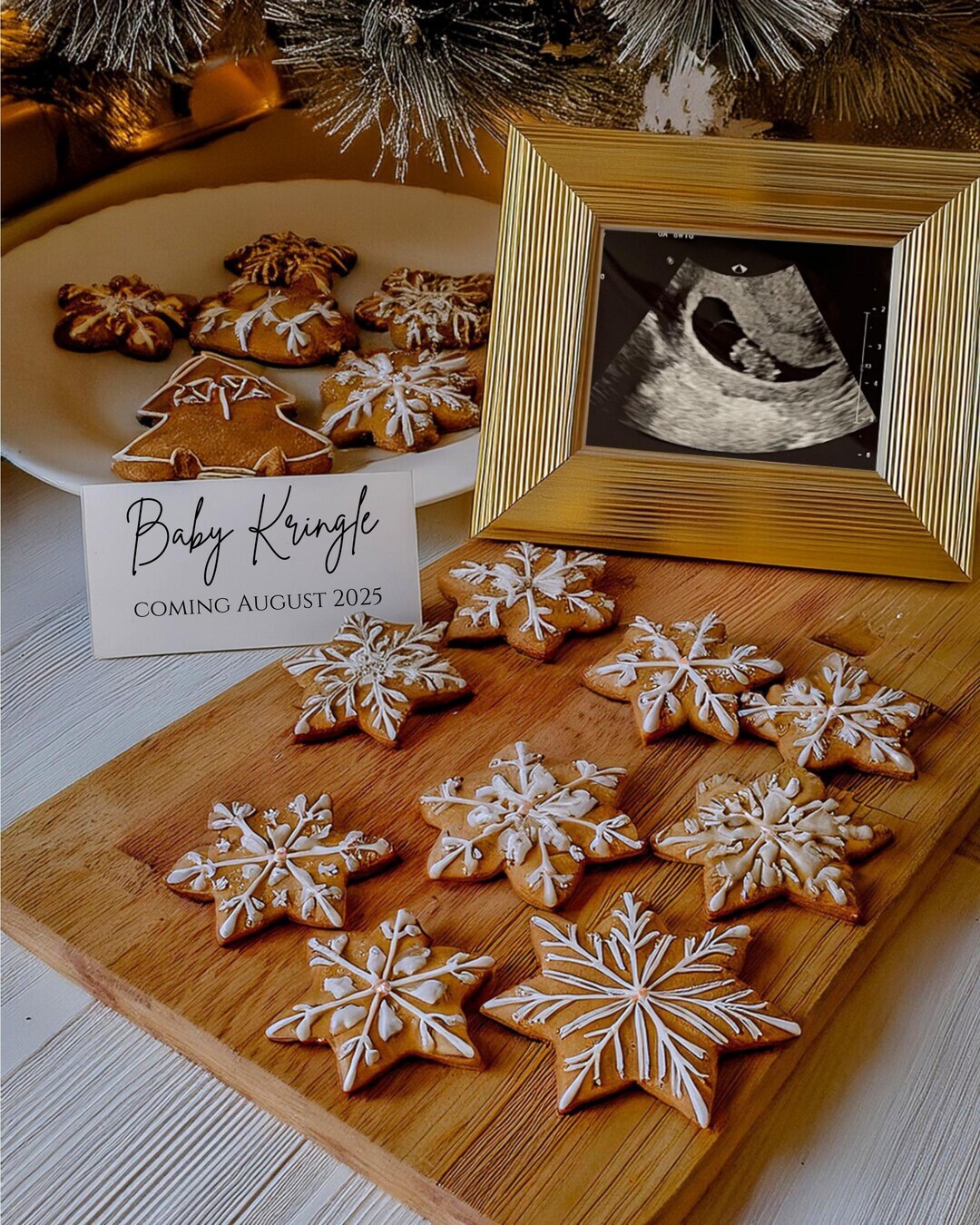 EDITABLE Winter Pregnancy Announcement | Christmas Pregnancy ...