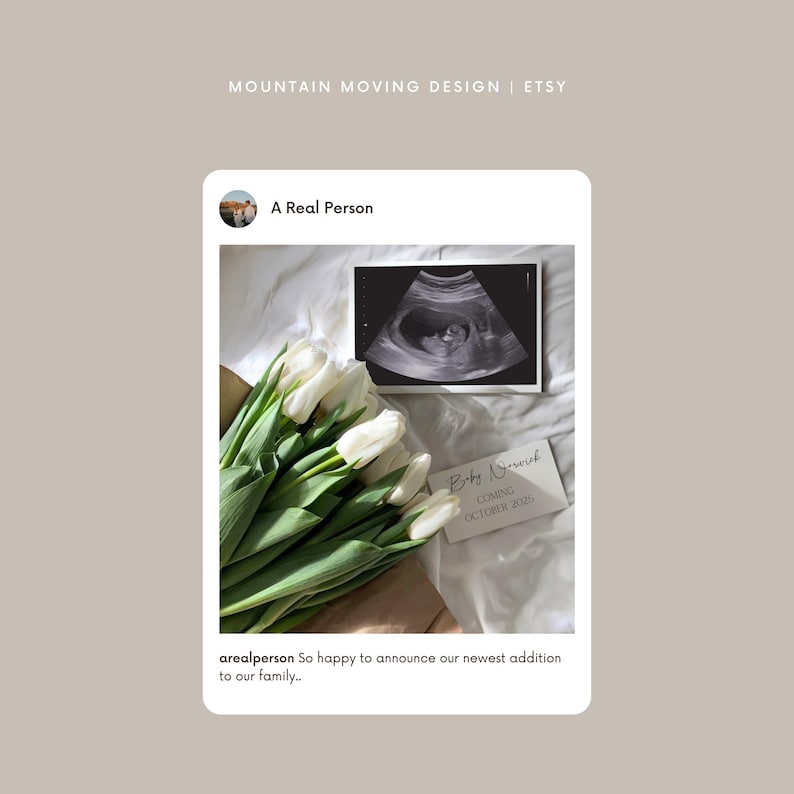 EDITABLE Realistic Simple Pregnancy Announcement | Pregnancy ...