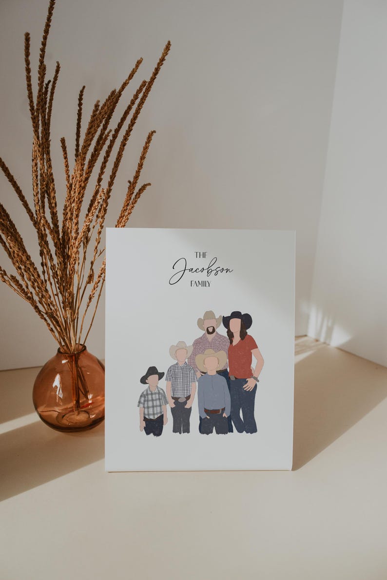 Custom Family Portrait, Family Portrait, (digital + Print), Faceless ...