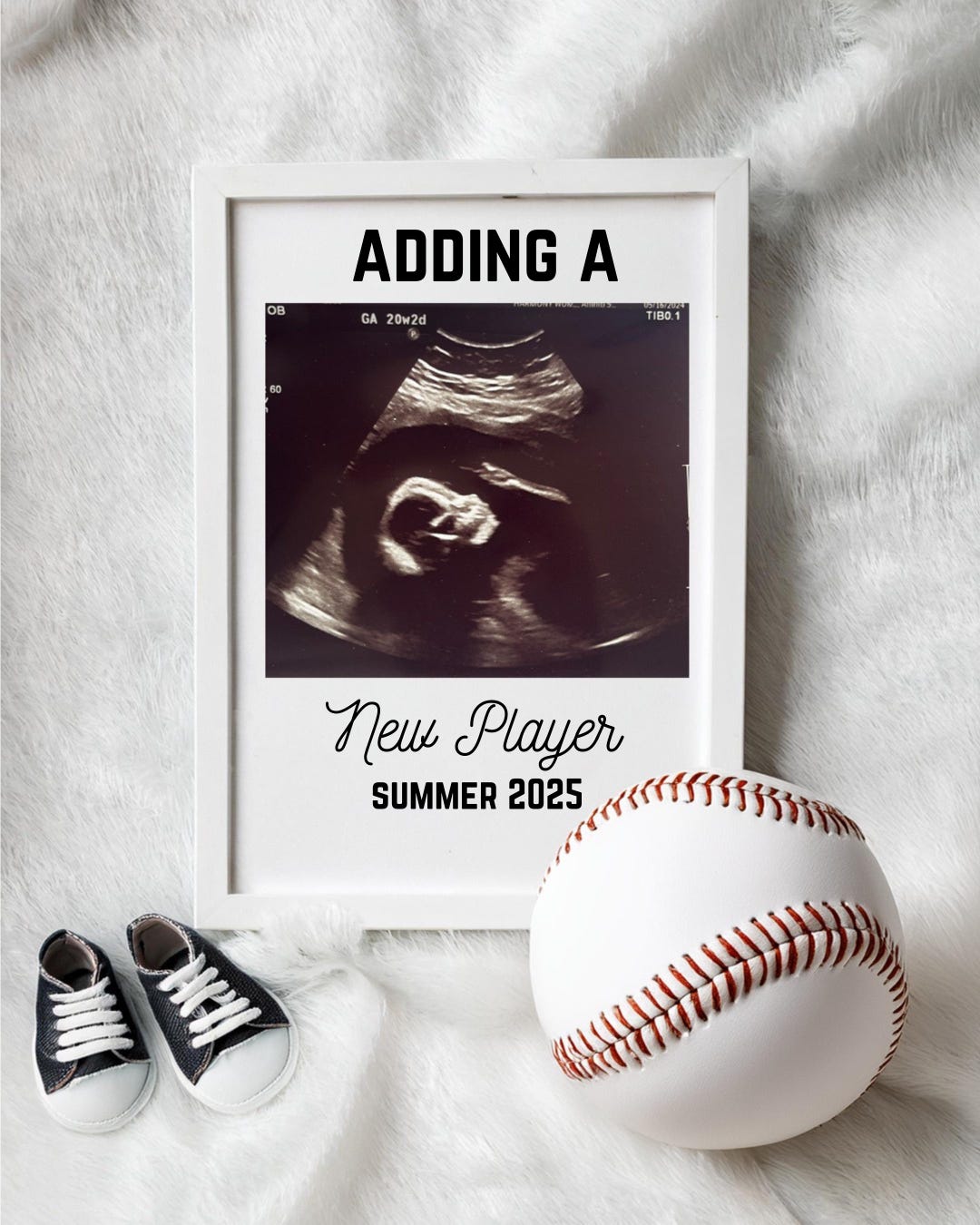 EDITABLE Baseball Pregnancy Announcement | Sports Pregnancy ...