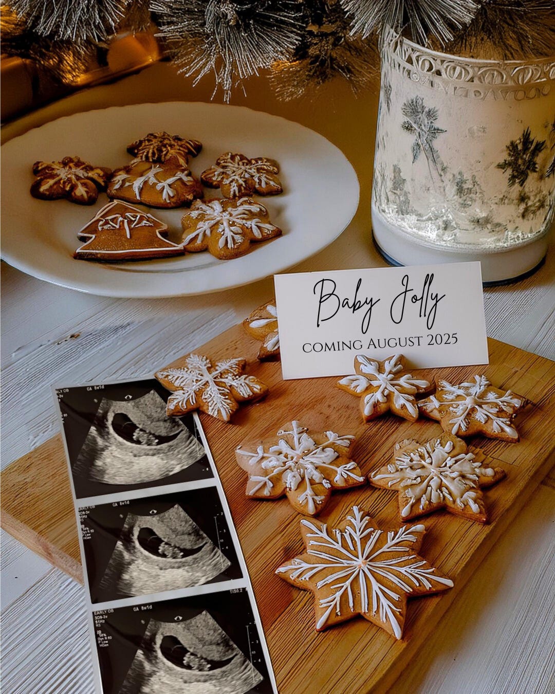 EDITABLE Winter Pregnancy Announcement | Christmas Pregnancy ...