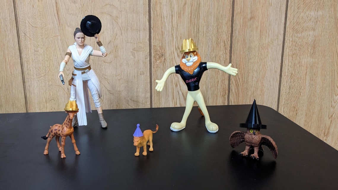3D Printer Toy Hats STL Pack: Top Hat, Witch, Construction, Party ...