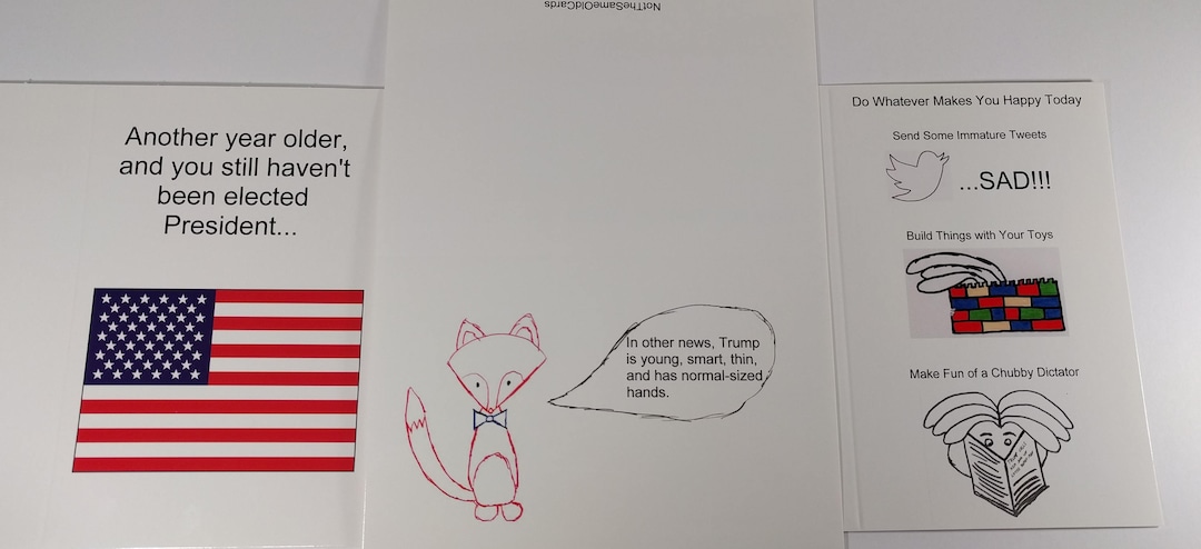 Anti Trump Birthday Cards - 3 Pack - Funny Trump Cards - Donald Trump ...