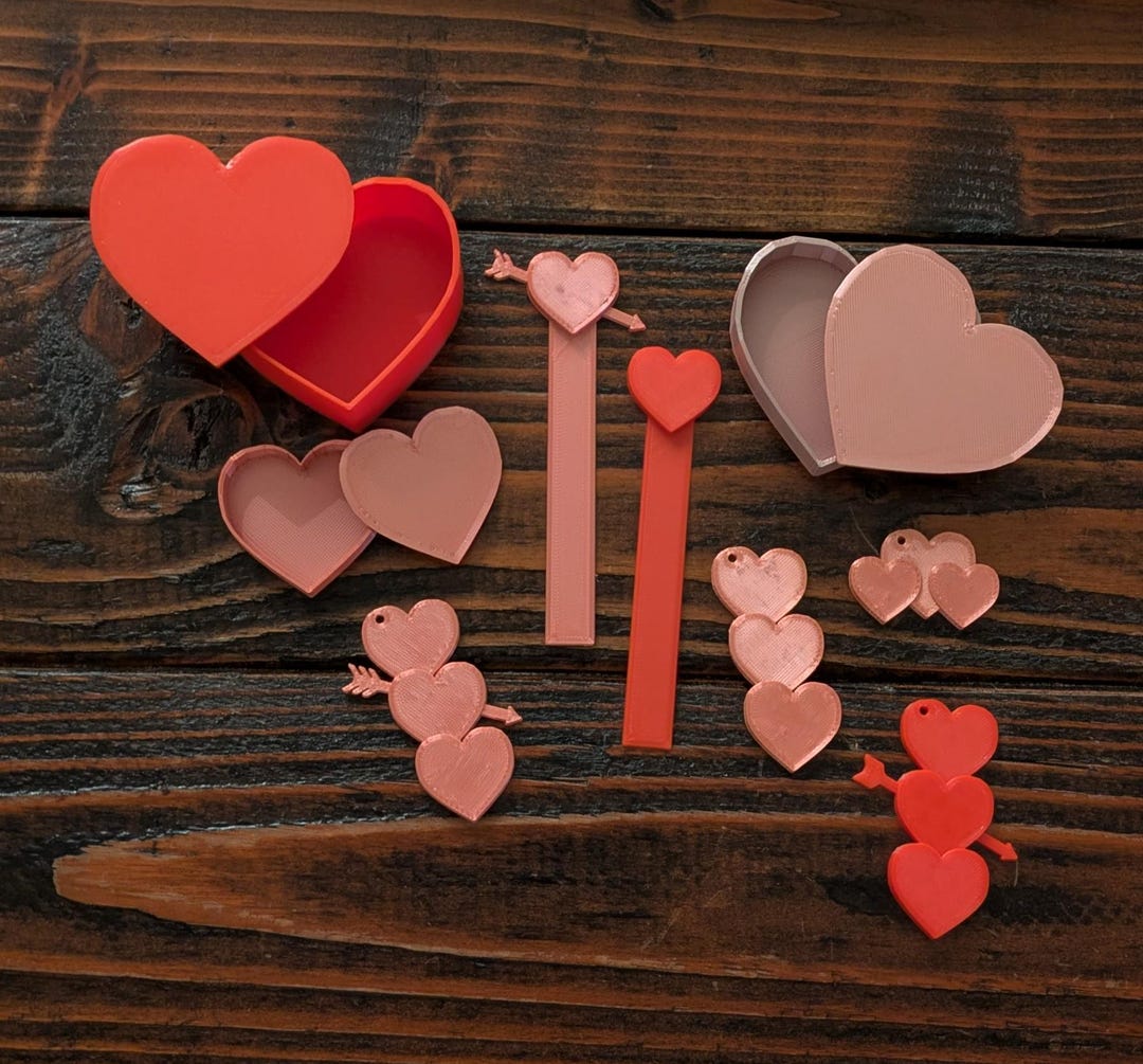 Heart 3D Print STL Files: DIY Valentine's Day Pack Gifts (9 Models ...