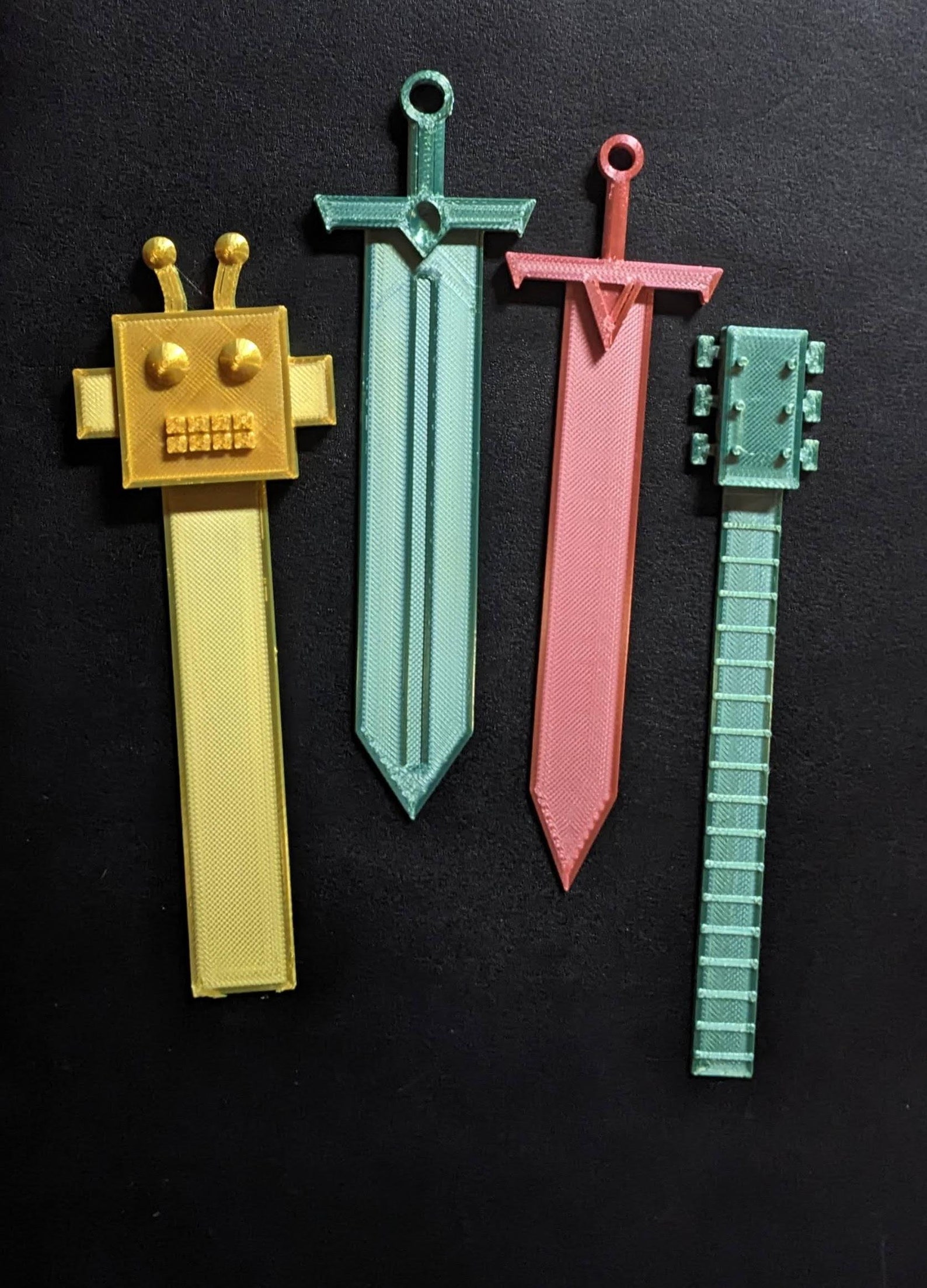 3D Printable Bookmarks Set Sword, Robot, Guitar & More STL Files for ...