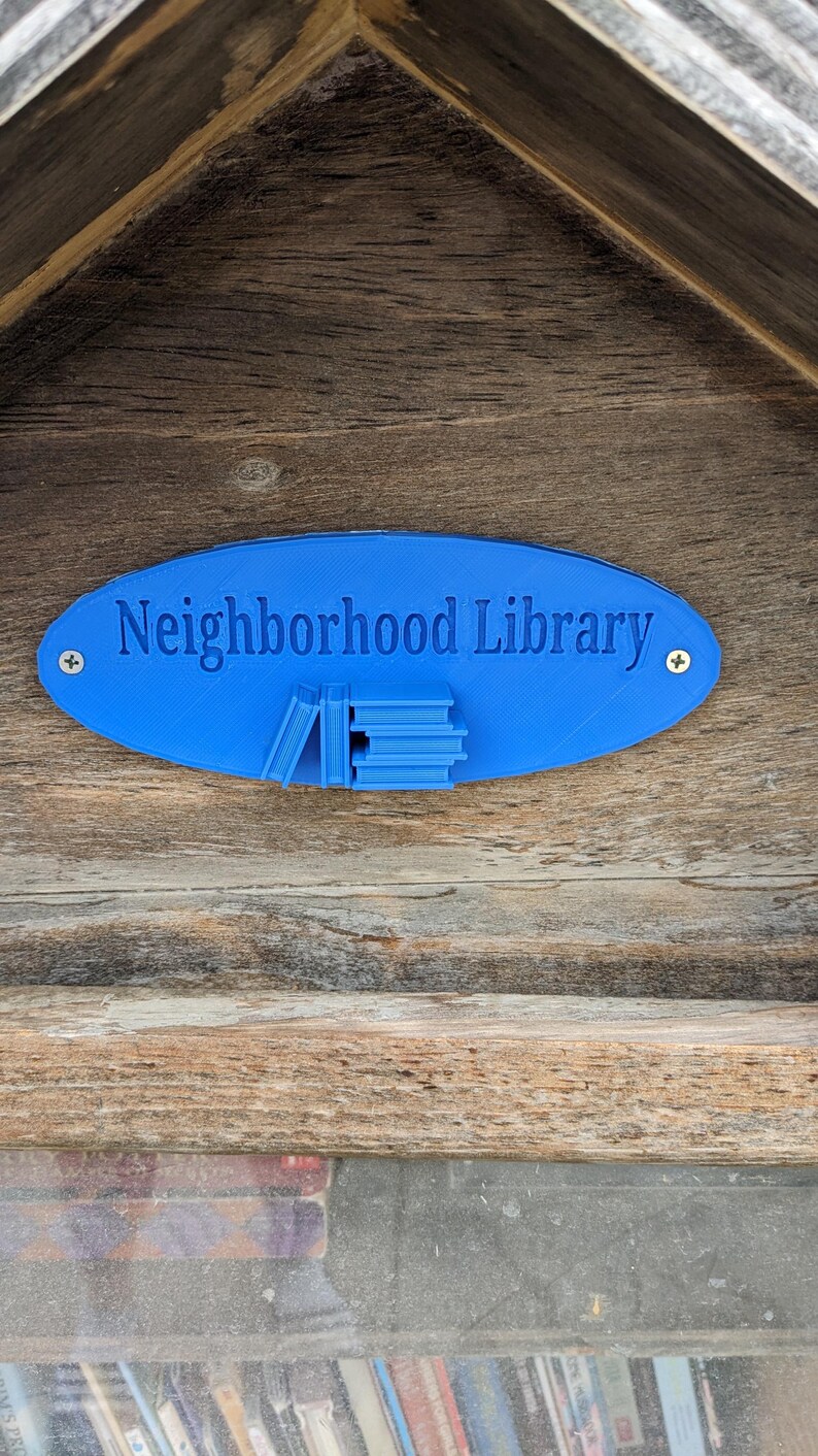 Neighborhood Library Sign 3D Printer File Little Free Library Sign ...