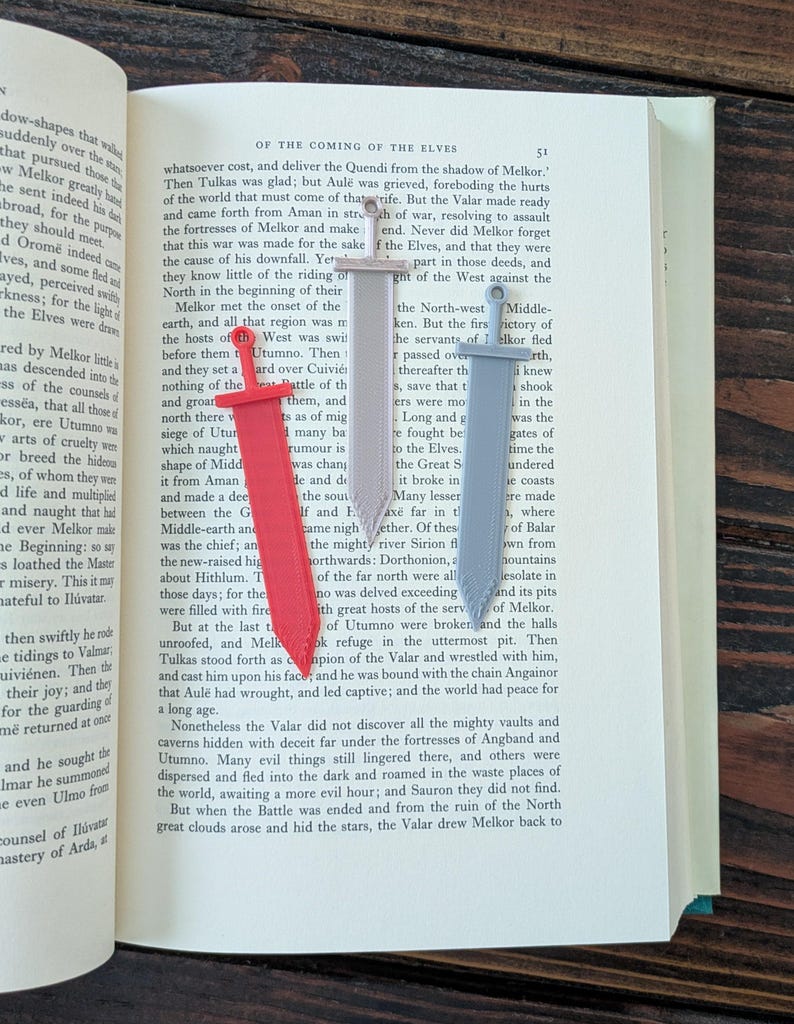 Bookmark Sword STL - 3D Printer L File - Instant Digital Download Print ...