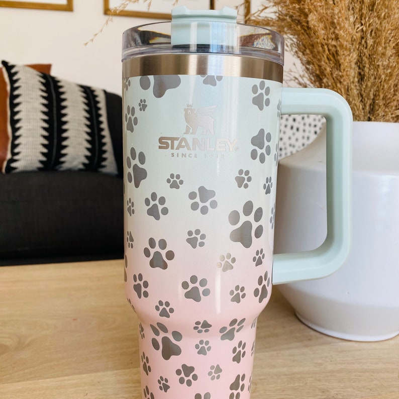 Paw Print Engraved Stanley Adventure Quencher 40oz Tumbler Etsy