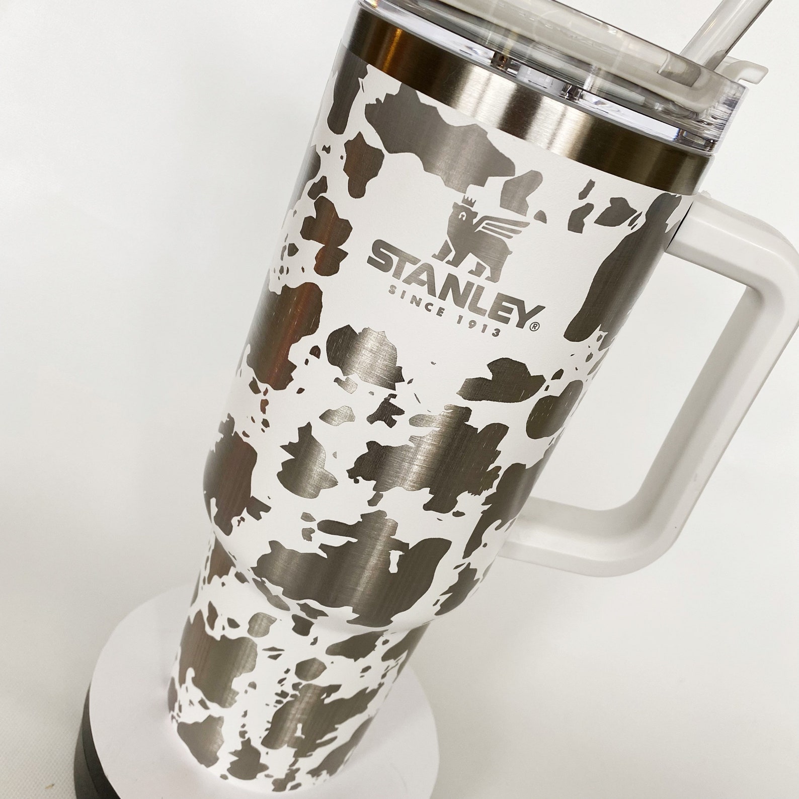 Cow Print Engraved Stanley Adventure Quencher 40oz Tumbler Etsy