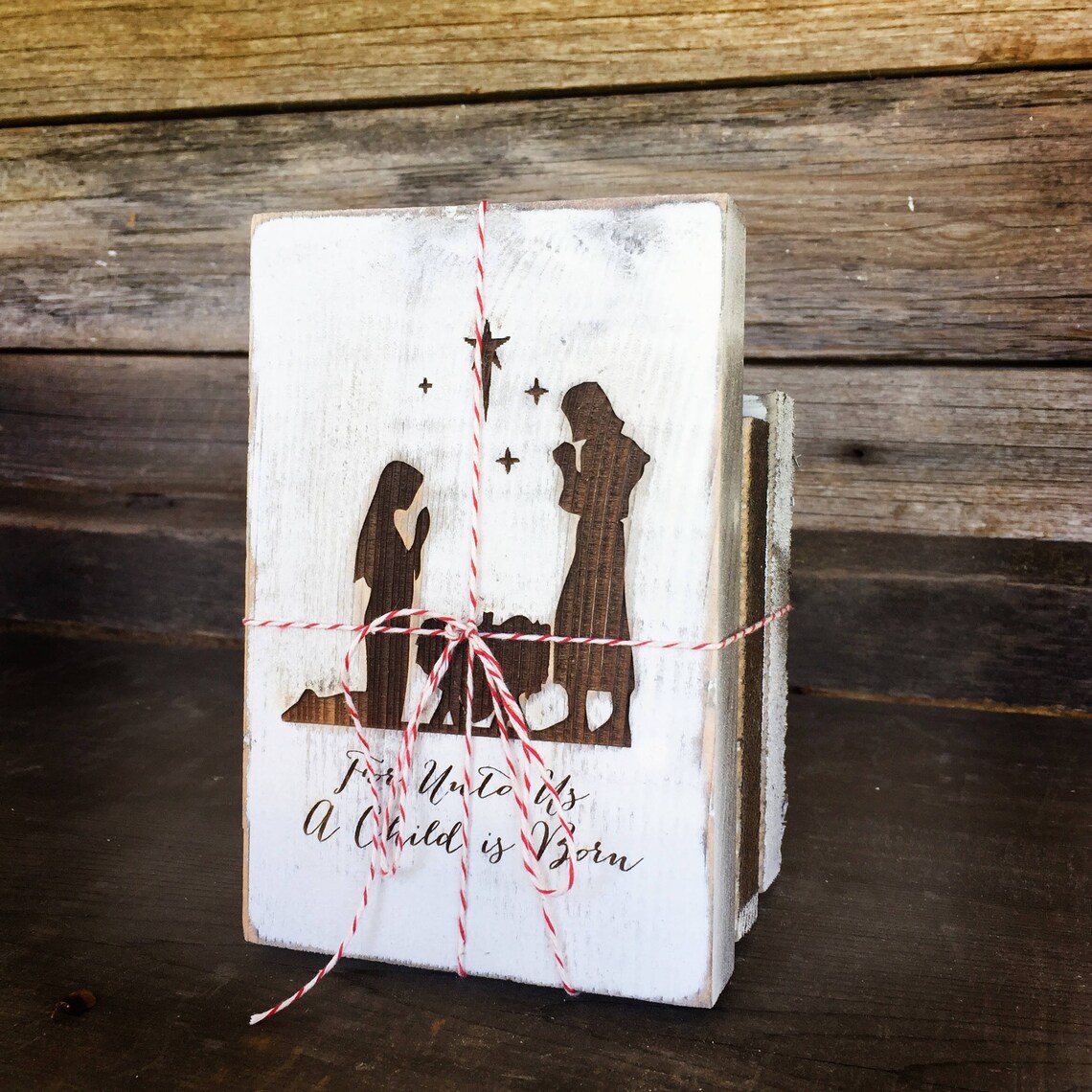 Rustic Nativity Scene 3 Piece | Etsy