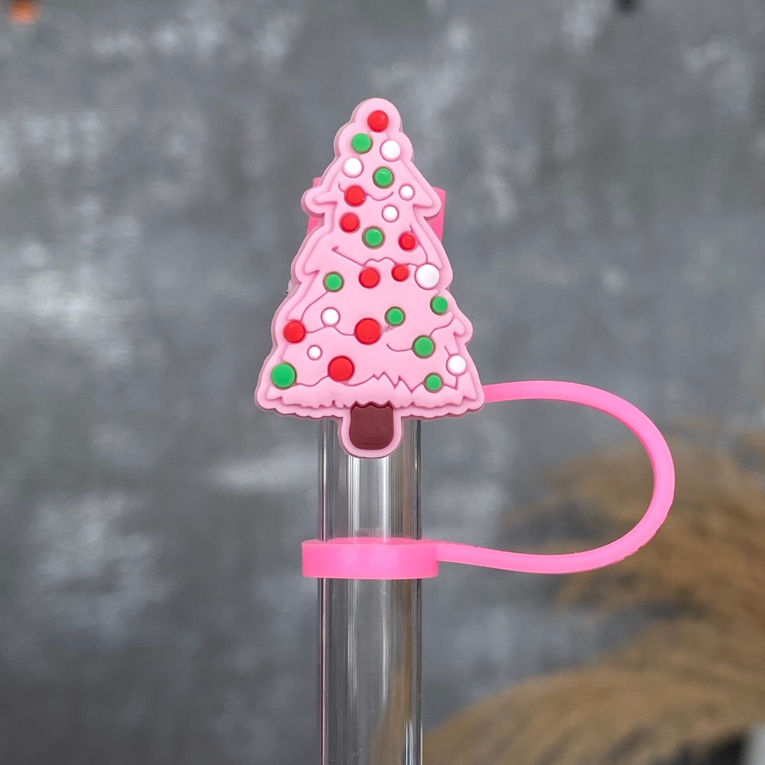 Christmas Tree Straw Topper Pink - Etsy